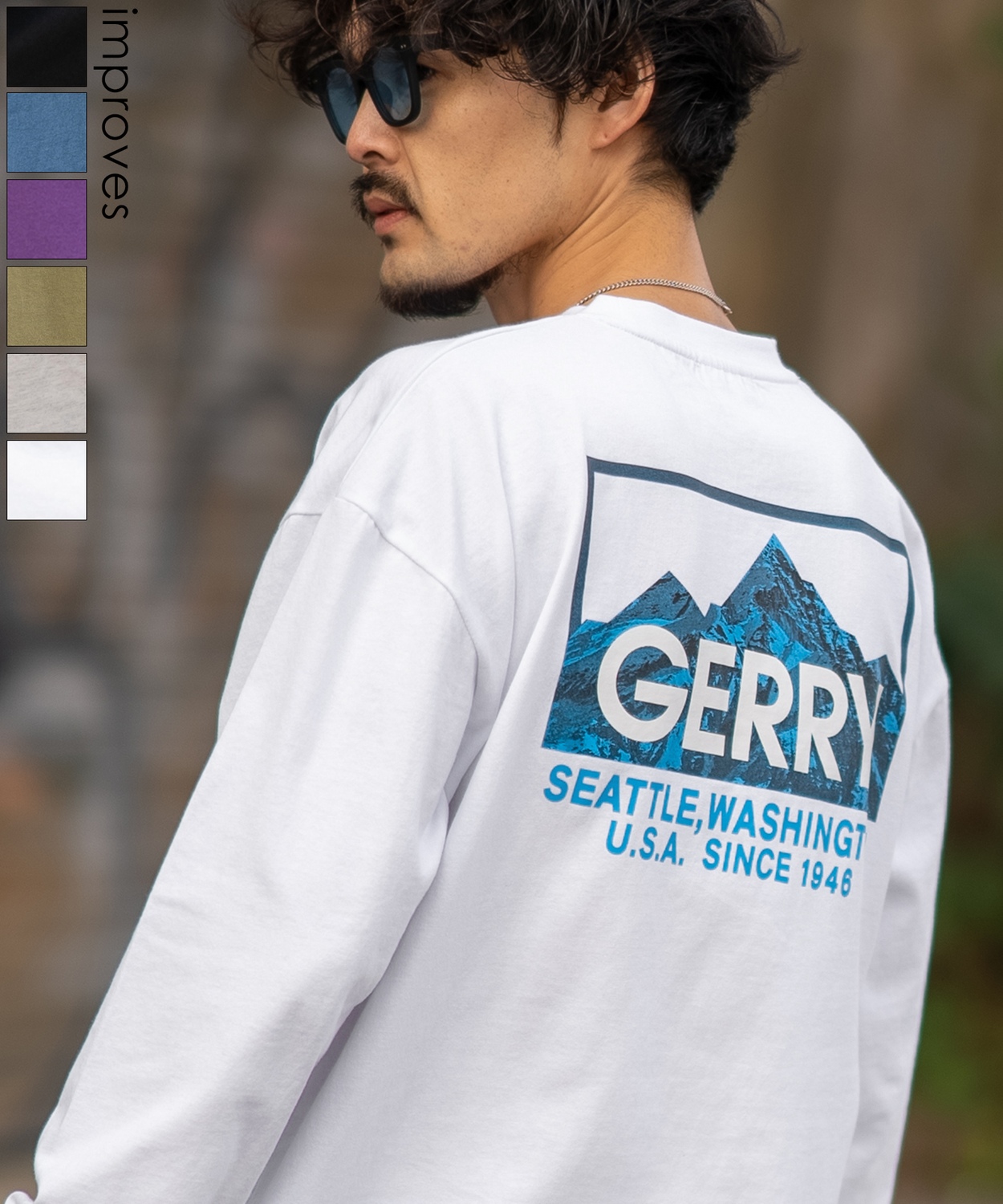 【GERRY】別注ネオン転写MTボックスロゴ長袖Tシャツ