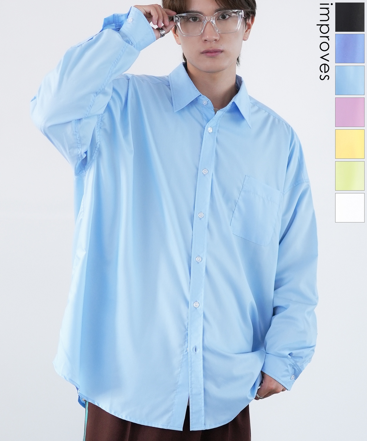 【NULL】無地長袖シャツ