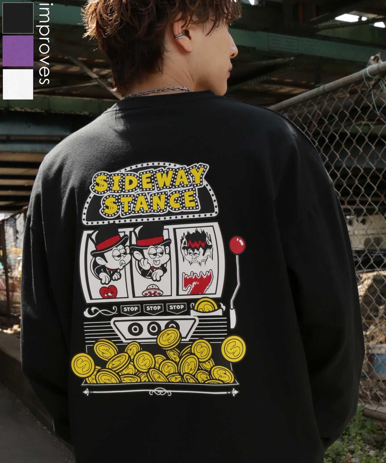 【SIDEWAYSTANCE】スロット長袖Tシャツ