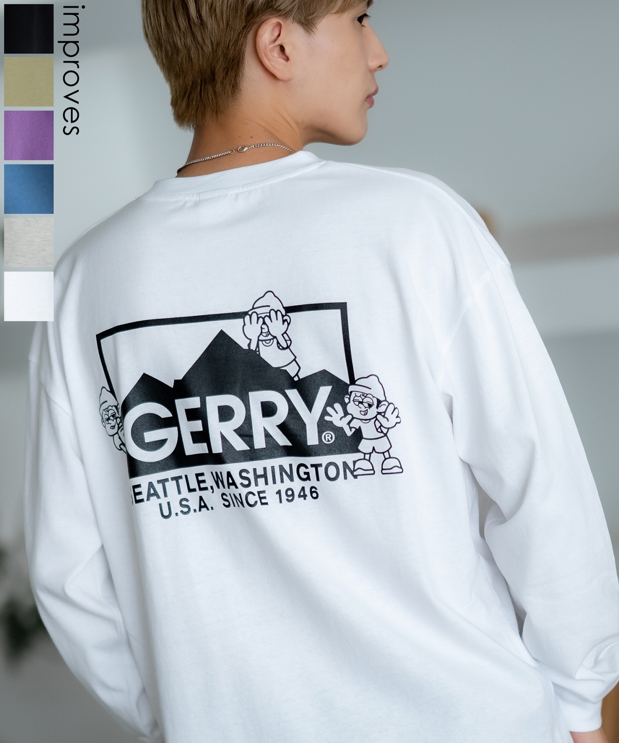 【SIDEWAYSTANCE×GERRY】コラボボックスロゴ長袖Tシャツ