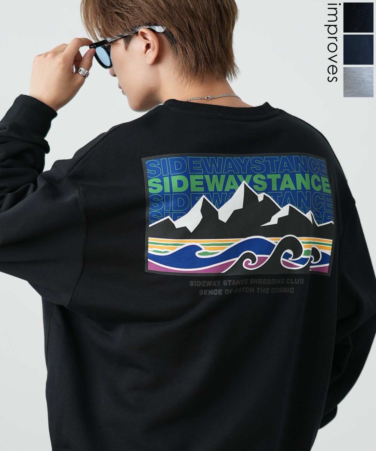 【SIDEWAYSTANCE】Mt.Oc.ボックスロゴ裏毛トレーナー