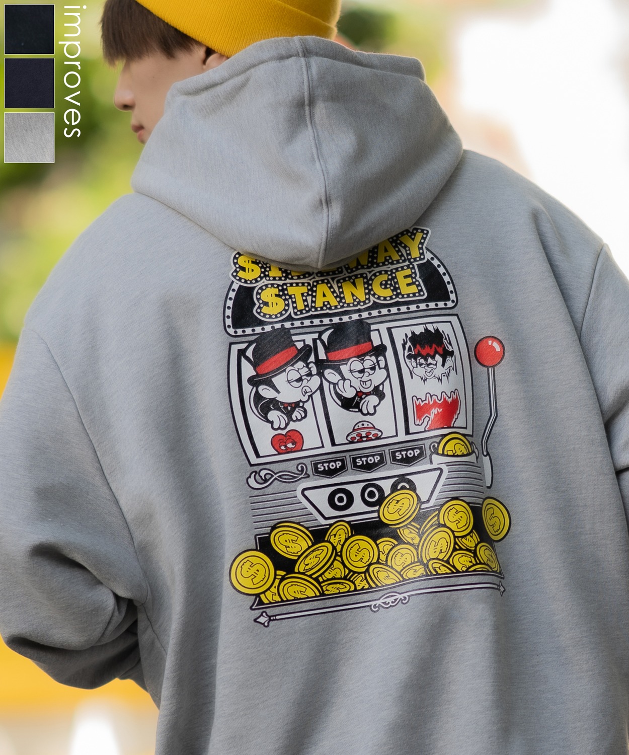 【SIDEWAYSTANCE】スロット裏毛プルパーカー