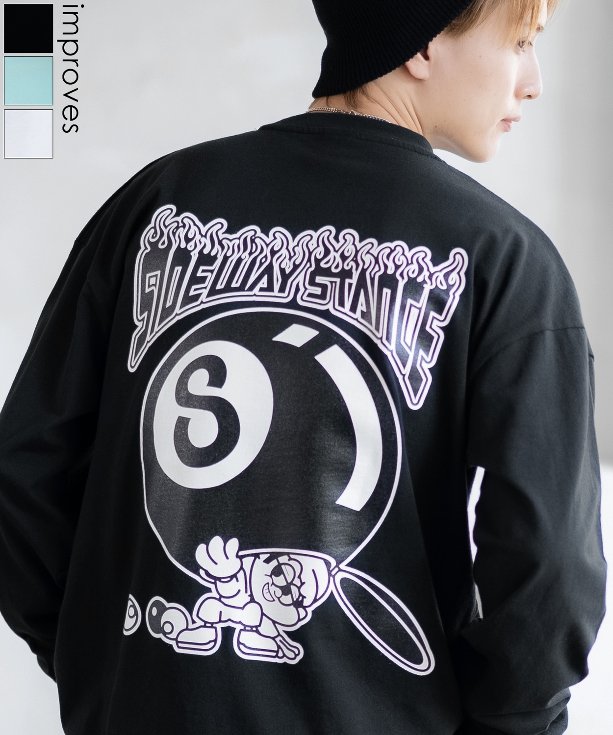 【SIDEWAYSTANCE】Sボール長袖Tシャツ