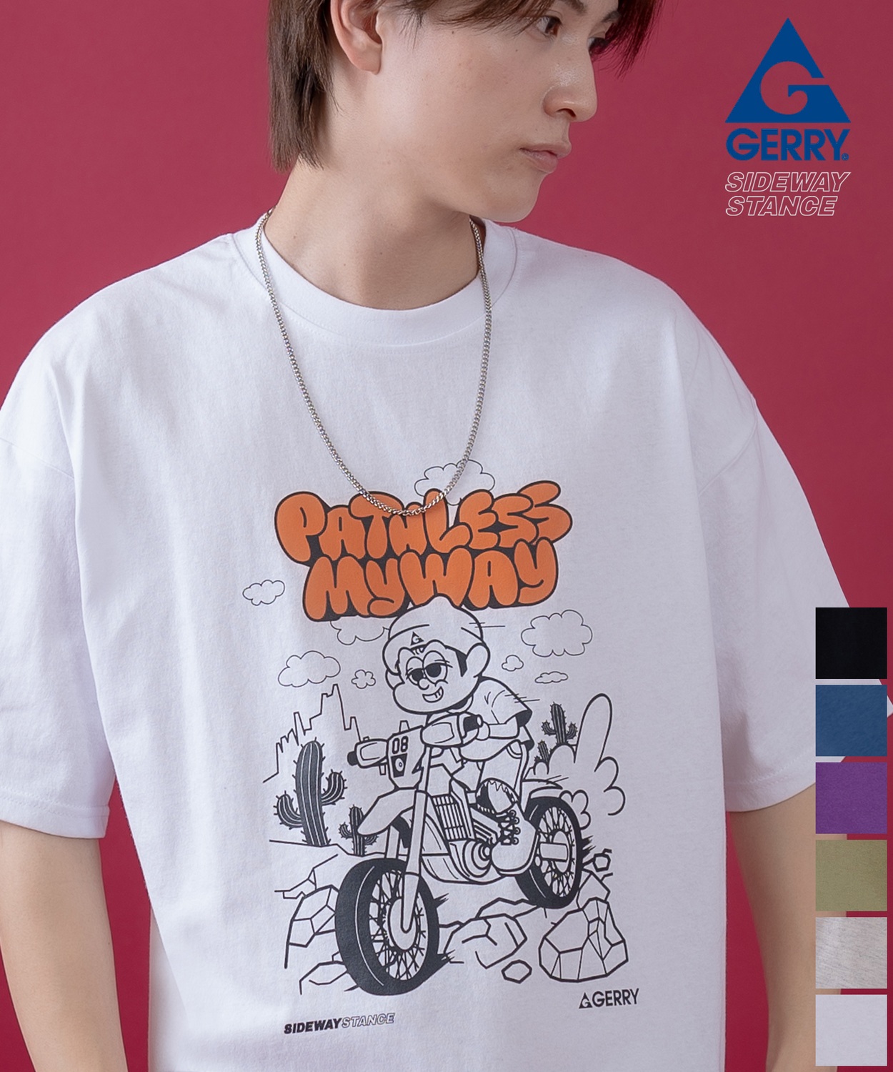 【SIDEWAYSTANCE×GERRY】コラボオフロードバイク半袖Tシャツ