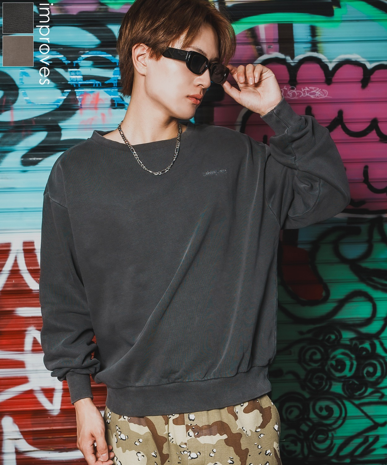 【SIDEWAYSTANCE】ピグメント裏毛トレーナー