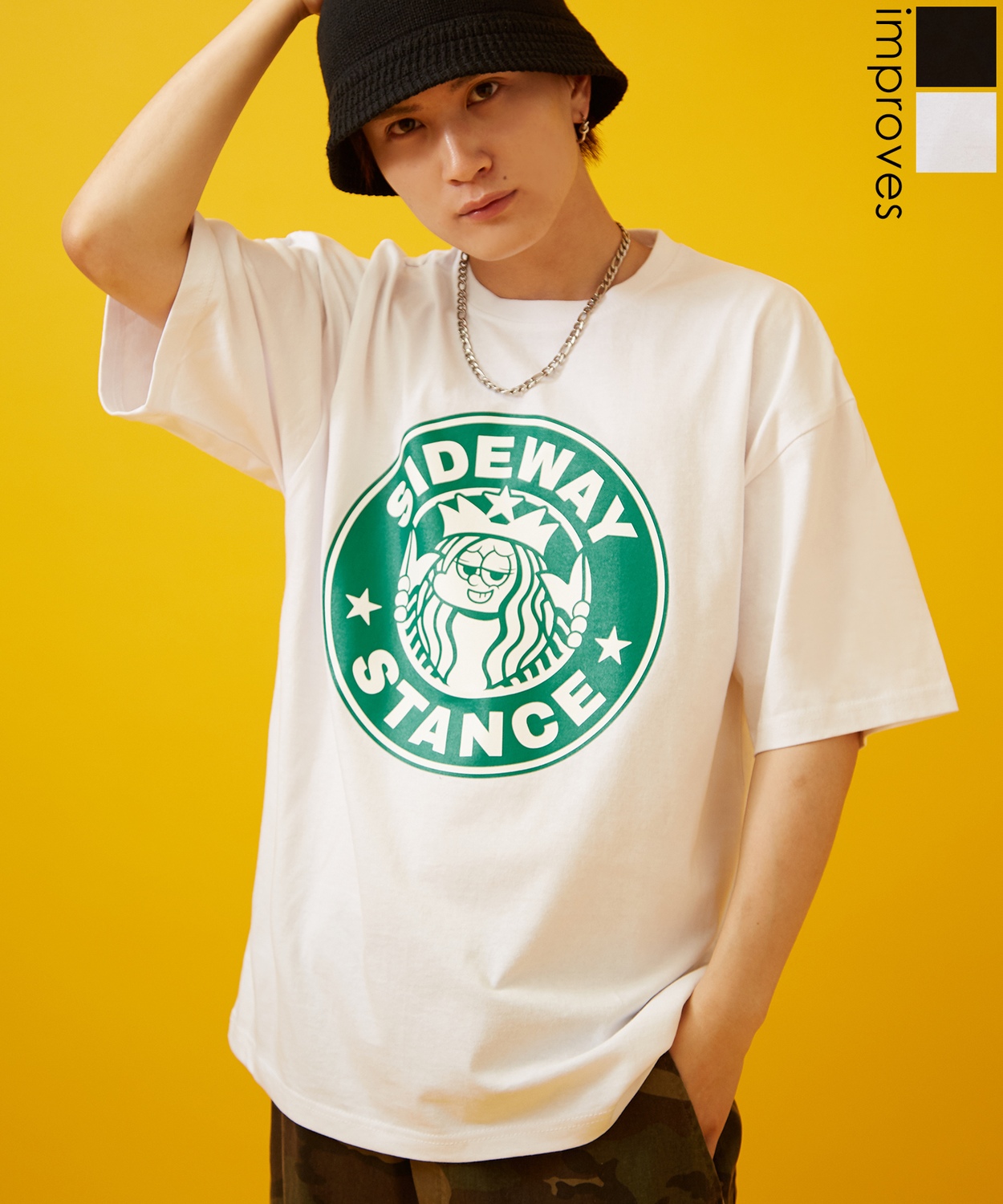 【SIDEWAYSTANCE】サークルラベル半袖Tシャツ