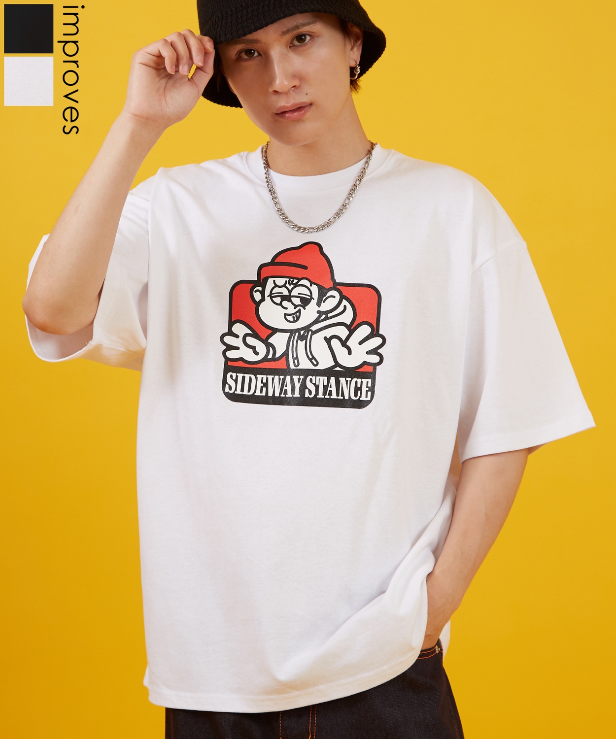 【SIDEWAYSTANCE】ラベル半袖Tシャツ