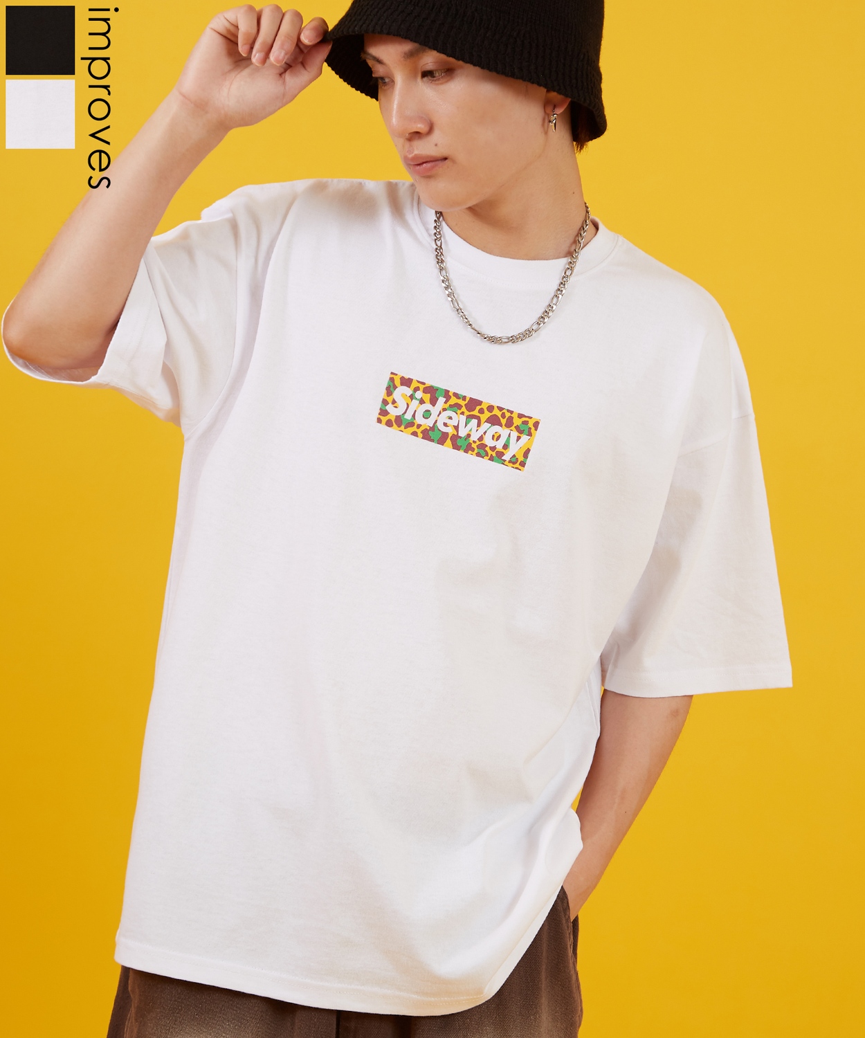 【SIDEWAYSTANCE】レオパードボックスロゴ半袖Tシャツ