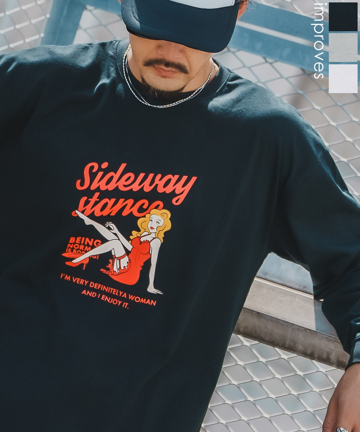 【SIDEWAYSTANCE】ドレスウーマン長袖Tシャツ